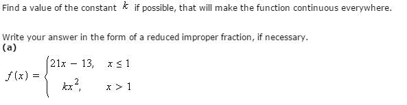 Solved Find A Value Of The Constant K If Possible That Will