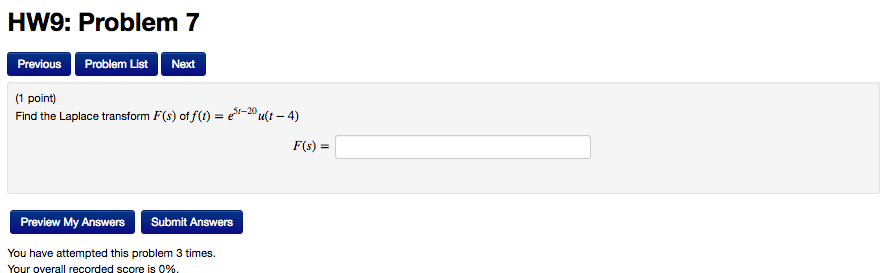 Solved HW9: Problem 7 Previous Problem List Next 1 point) | Chegg.com