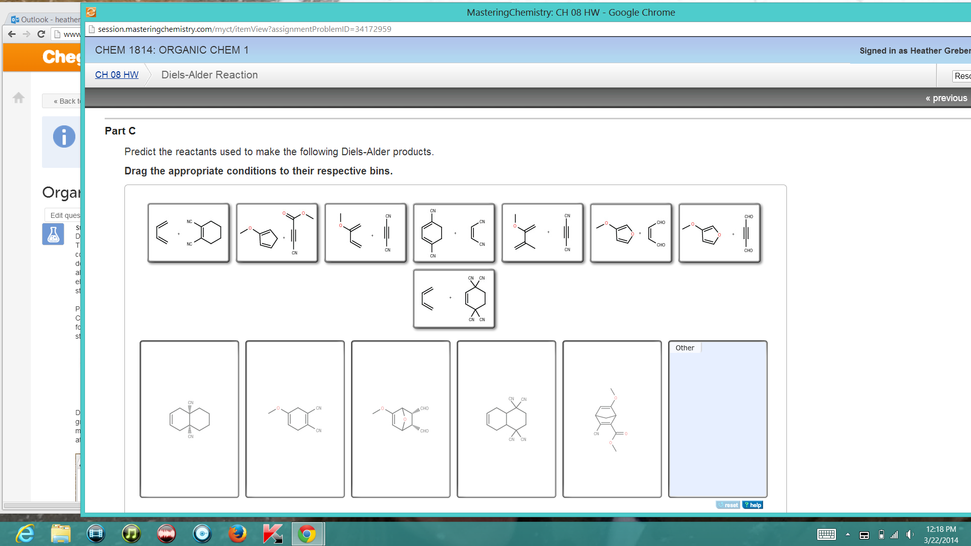 Solved Part C Predict the reactants used to make | Chegg.com