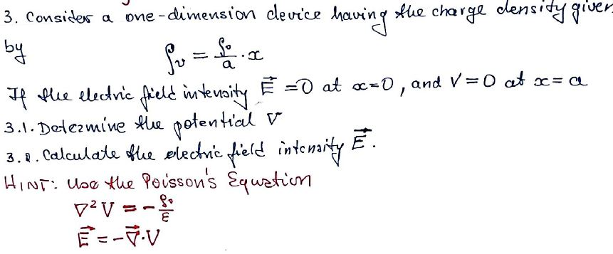 Solved Consider a one-dimension device having the charge | Chegg.com