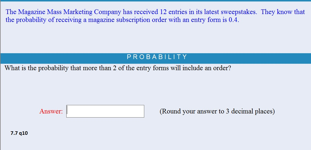 Solved The Magazine Mass Marketing Company has received 12 | Chegg.com