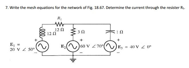 Solved: Write The Mesh Equations For The Network Of Fig. 1... | Chegg.com