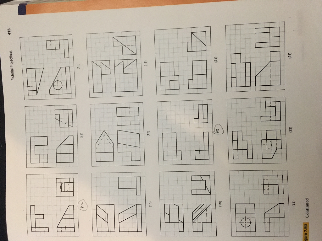 Solved Sketch the pictorials (3D views) of the drawing. Draw | Chegg.com