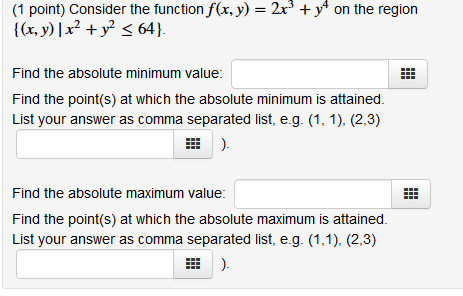 Solved (1 point) Consider the function f(x, y) = 2x3 + y4 on | Chegg.com