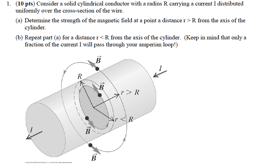 Solved (10 pts) Consider a solid cylindrical conductor with | Chegg.com