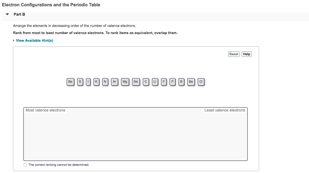 Solved Electron Configurations and the Periodic Table Part B | Chegg.com