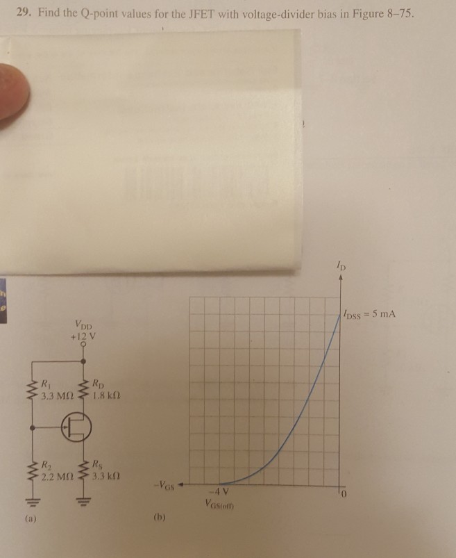 Solved 29. Find the Q-point values for the JFET with | Chegg.com