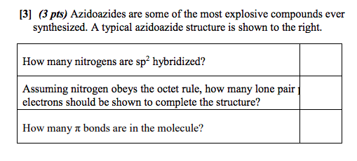 Solved [3] (3 pts) Azidoazides are some of the most | Chegg.com