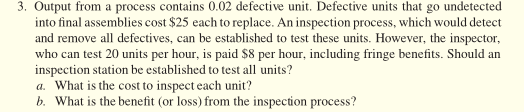 Solved Output from a process contains 0.02 defective unit. | Chegg.com