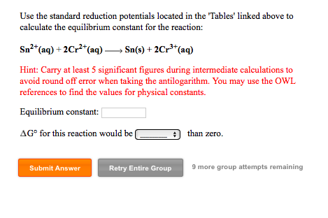 Solved Use the standard reduction potentials located in the | Chegg.com