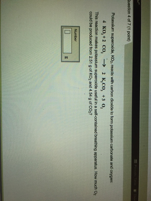 Solved Potassium superoxide, KO2, with carbon dioxide to | Chegg.com