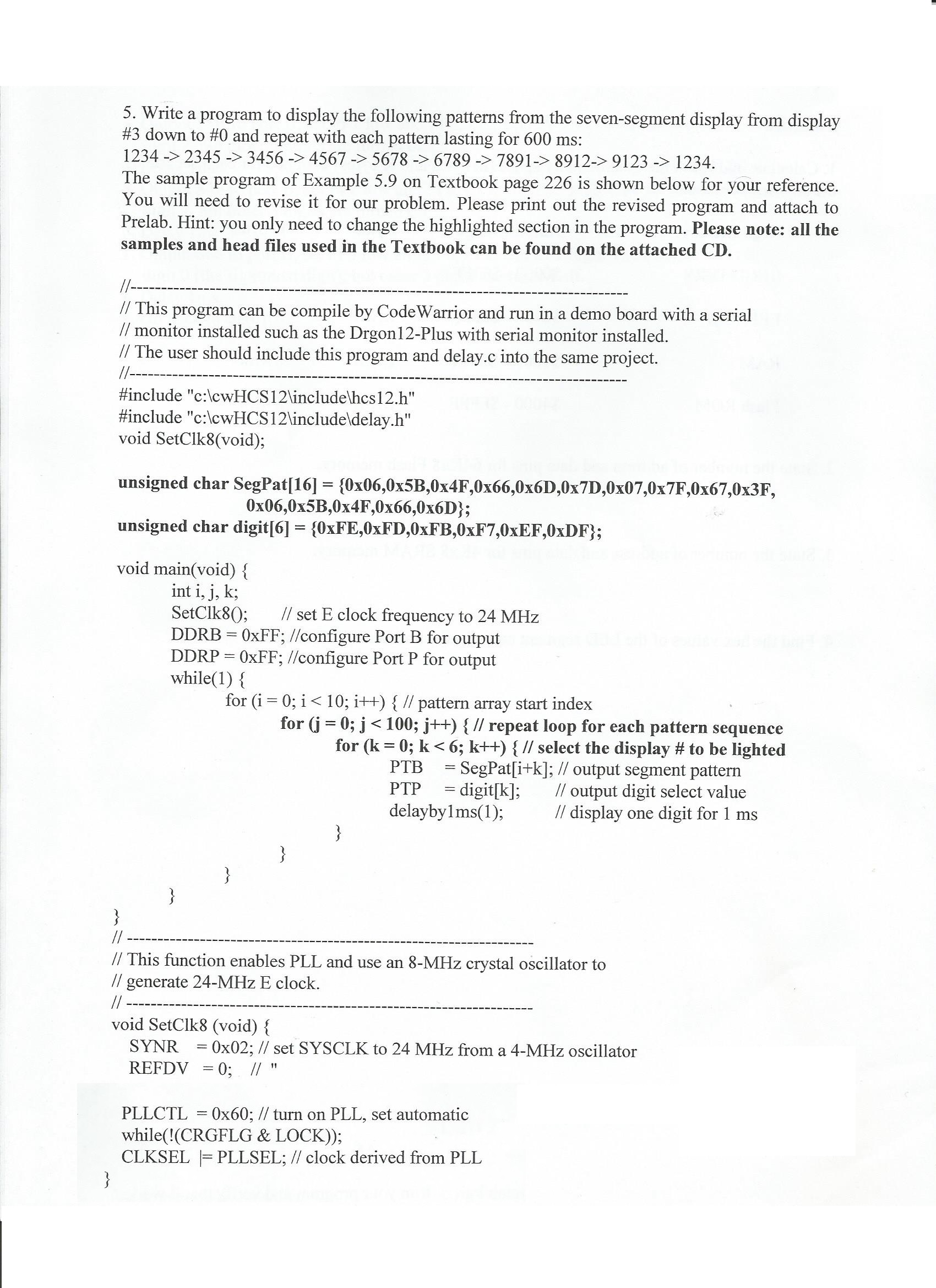 Write a program to display the following patterns | Chegg.com