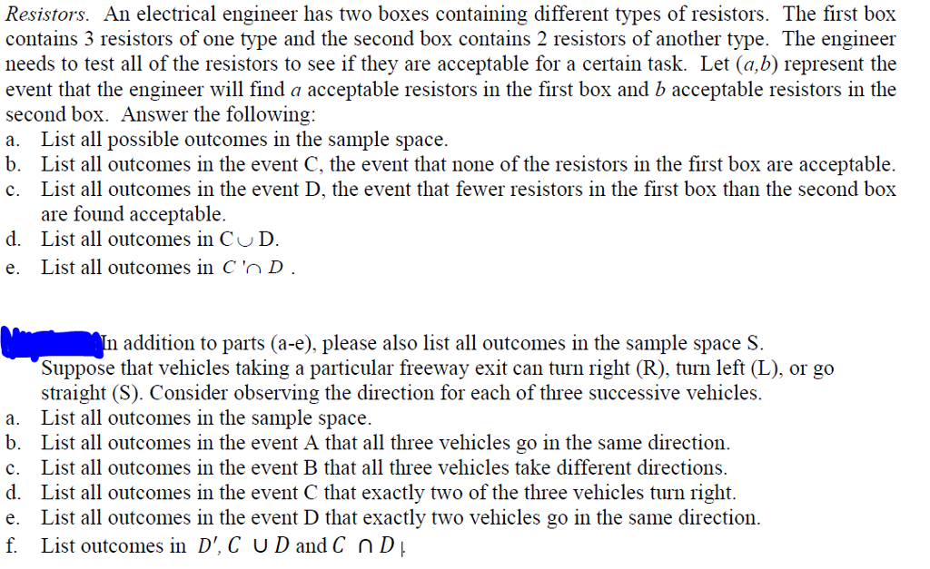 Solved Resistors. An electrical engineer has two boxes | Chegg.com