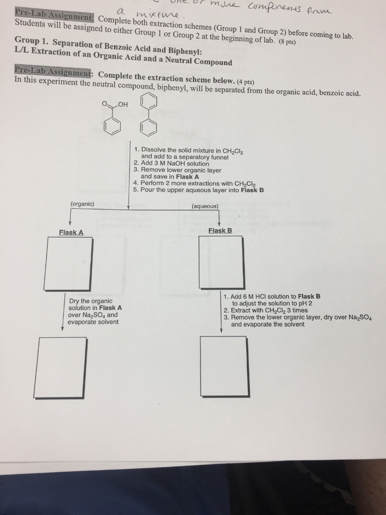 Solved ab Assignment: Complete both extraction schemes | Chegg.com