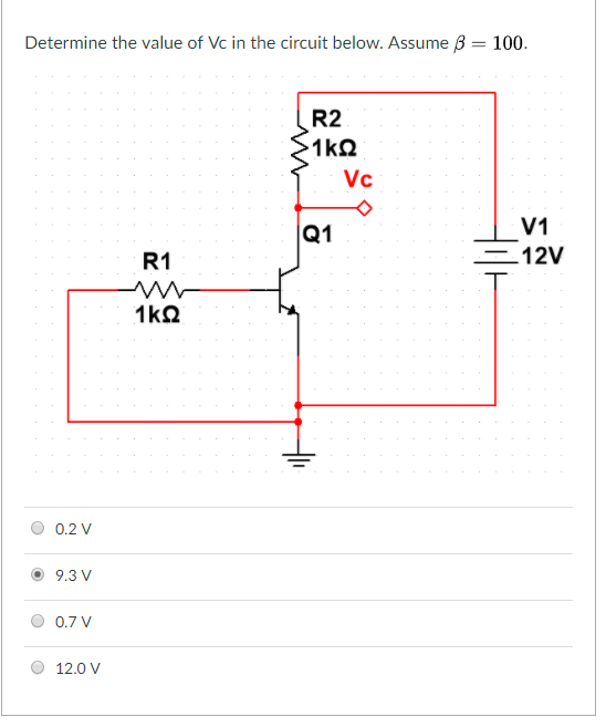 Solved 100. Determine the value of Vc in the circuit below. | Chegg.com