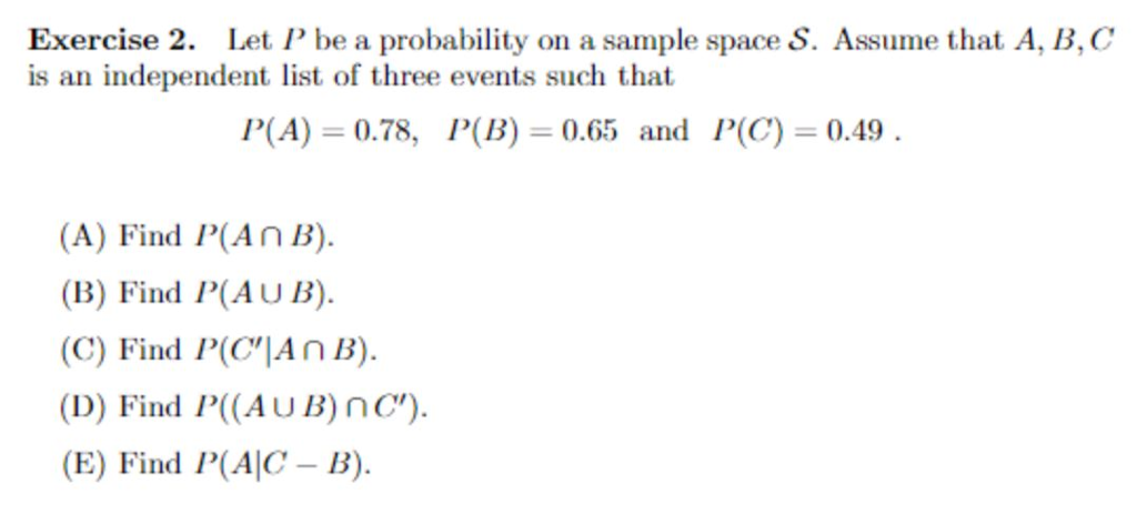 Solved Let P be a probability on a sample space S. Assume | Chegg.com