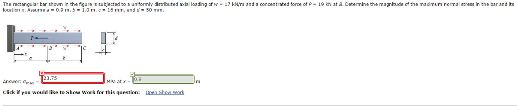Solved The rectangular bar shown in the figure is subjected | Chegg.com