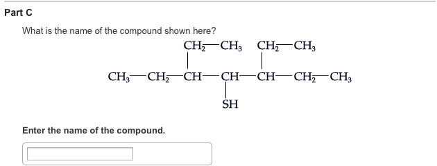 Solved Part A: What is the name of the compound shown | Chegg.com