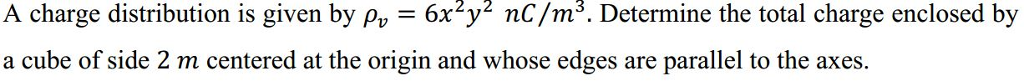A charge distribution is given by rho_v = 6x^2 y^2 | Chegg.com