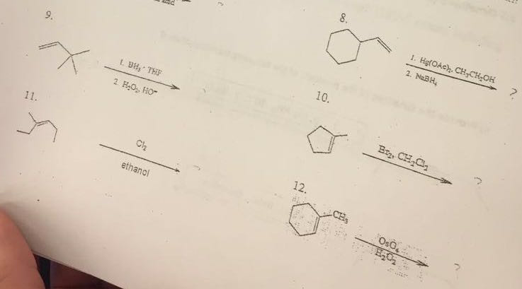 Solved ethanol 10. 12. 2. NaBH4 Bre, CH2C1 | Chegg.com