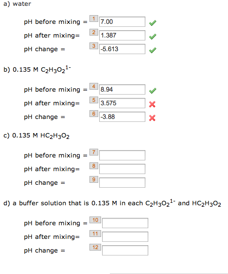 Solved Calculate the pH of each of the solutions and the | Chegg.com