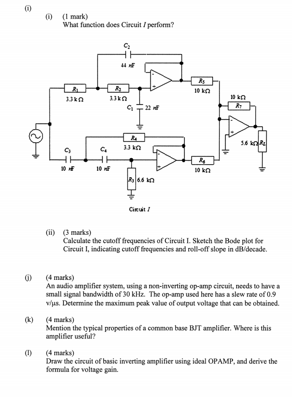 Solved 4. (a)(4 marks) Cc R, Use the following values in the | Chegg.com