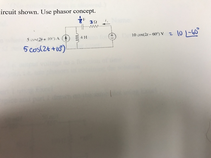 Solved find the current ix in the circuit shown. use phasor | Chegg.com