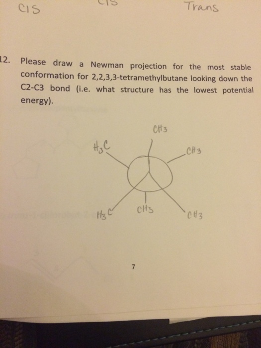 Solved Draw a Newman projection for the most stable | Chegg.com