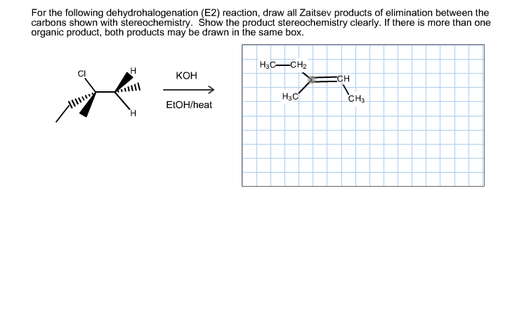 For the following dehydrohalogenation (E2) reaction, | Chegg.com