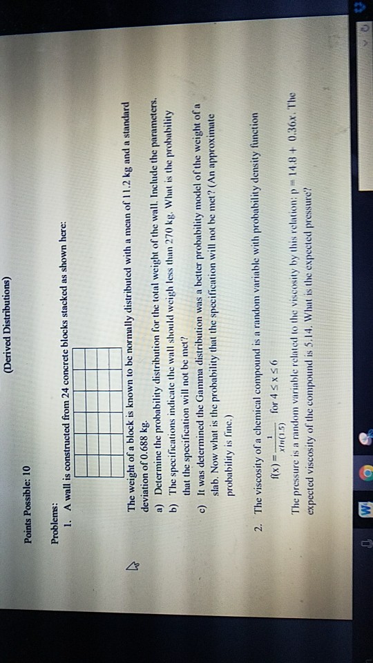 Solved (Derived Distributions) Points Possible: 10 Problems | Chegg.com