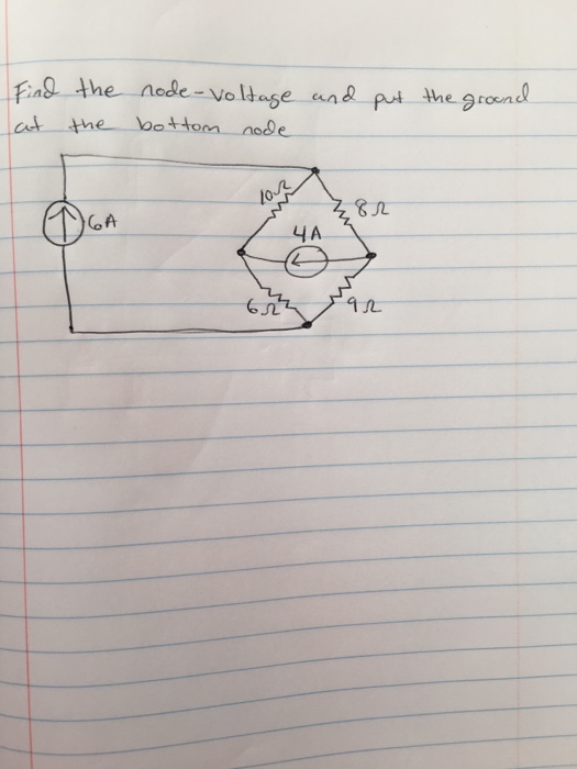 Solved Find the node-voltage and put the ground at the | Chegg.com