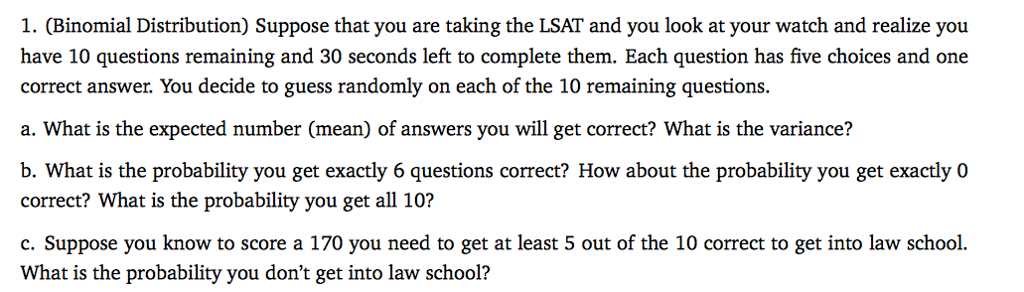 Solved Suppose that you are taking the LSAT and you look at | Chegg.com