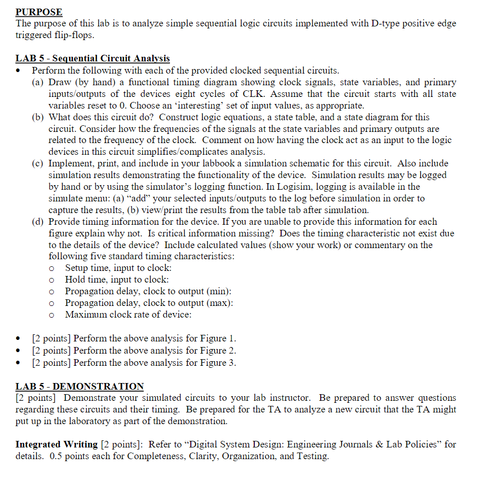 Solved PURPOSE The purpose of this lab is to analyze simple | Chegg.com
