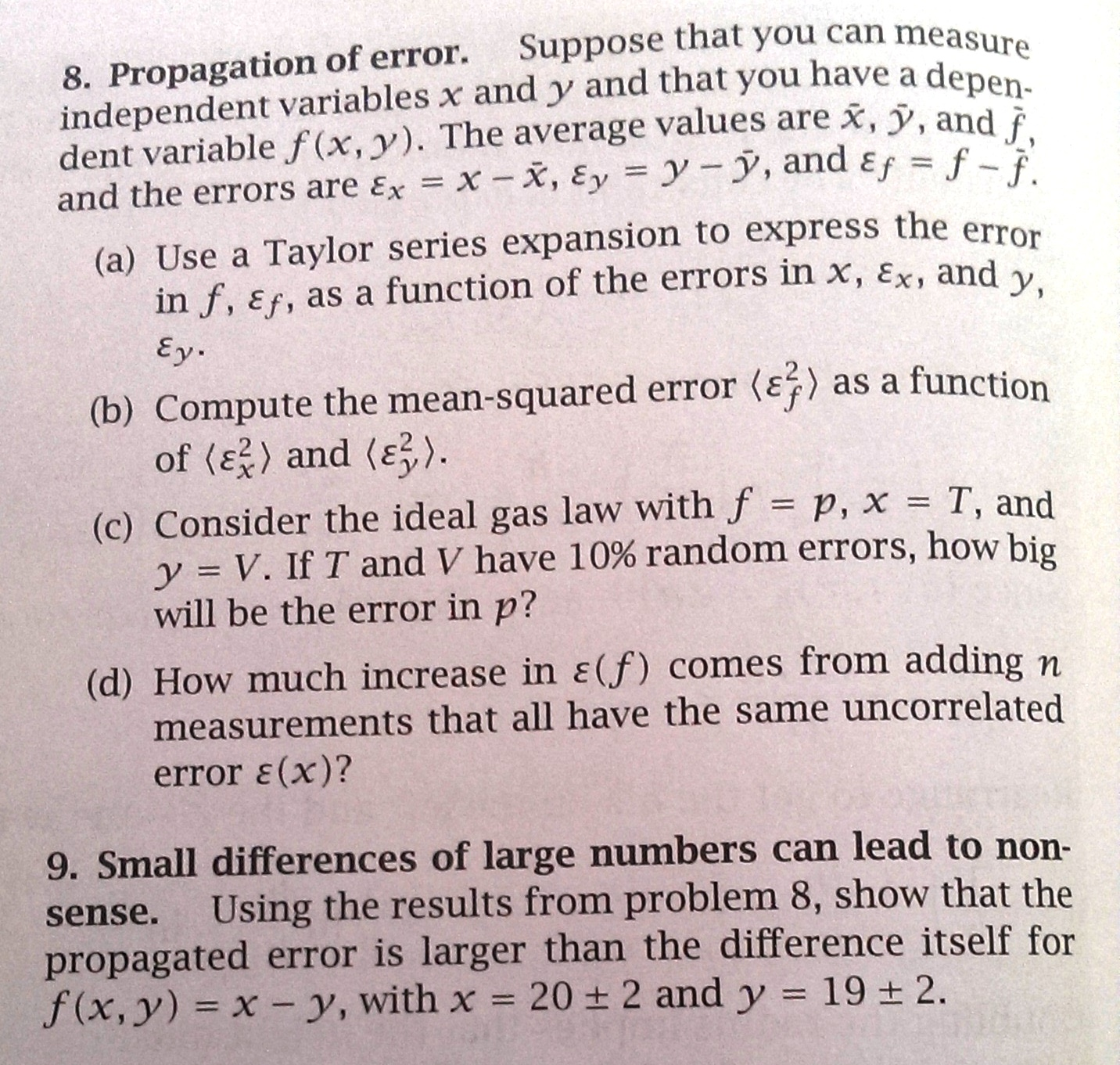 Propagation of error. Suppose that you can measure | Chegg.com
