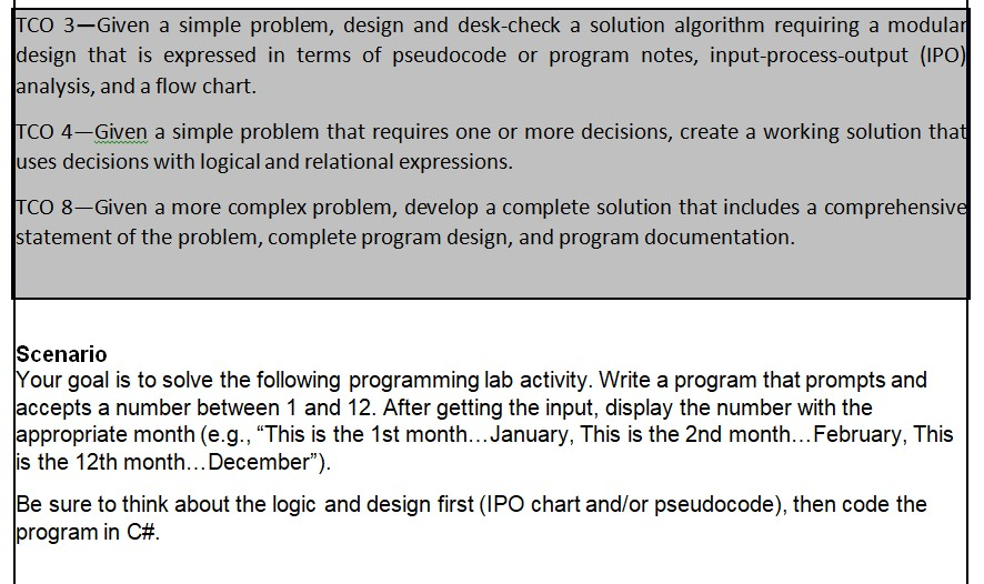 Solved CO 3-Given a simple problem, design and desk-check a | Chegg.com