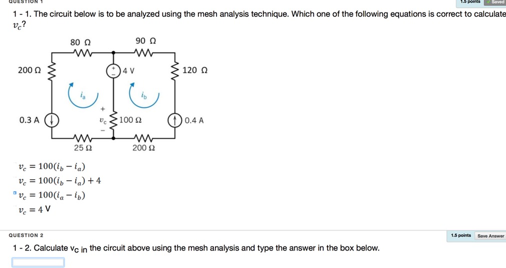 Solved 1-1. The circuit below is to be analyzed using the | Chegg.com
