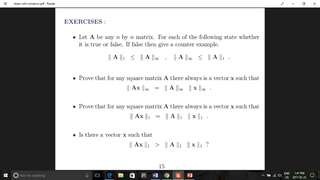 Solved Let A be any n by n matrix. For each of the following | Chegg.com