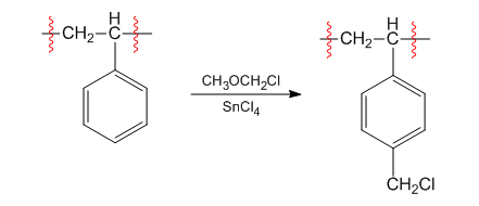 Solved The chloromethylated polystyrene resin used for | Chegg.com
