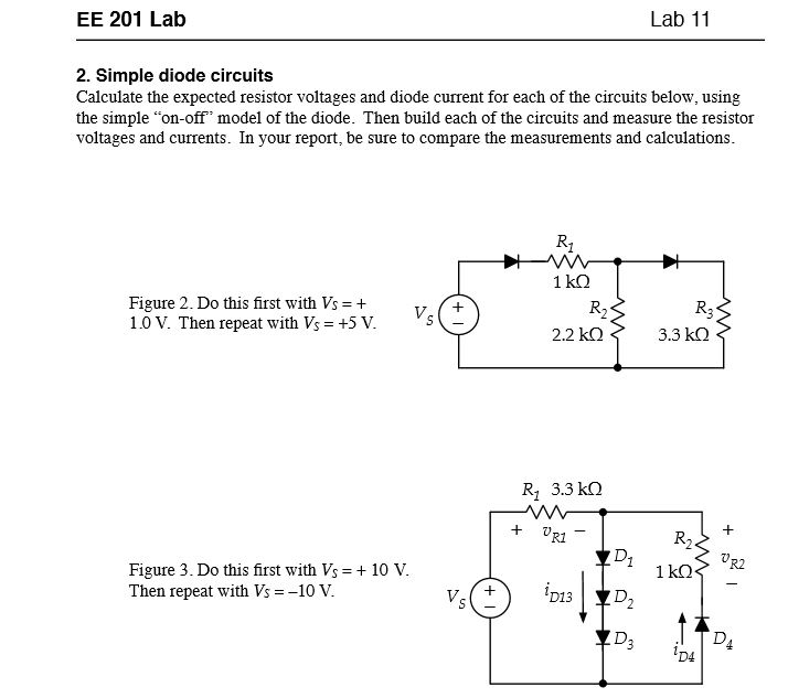 Solved Calculate the expected resistor voltages and diode | Chegg.com