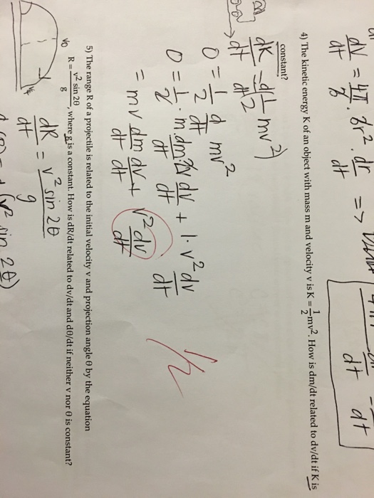 Solved The kinetic energy K of an object with mass m and | Chegg.com