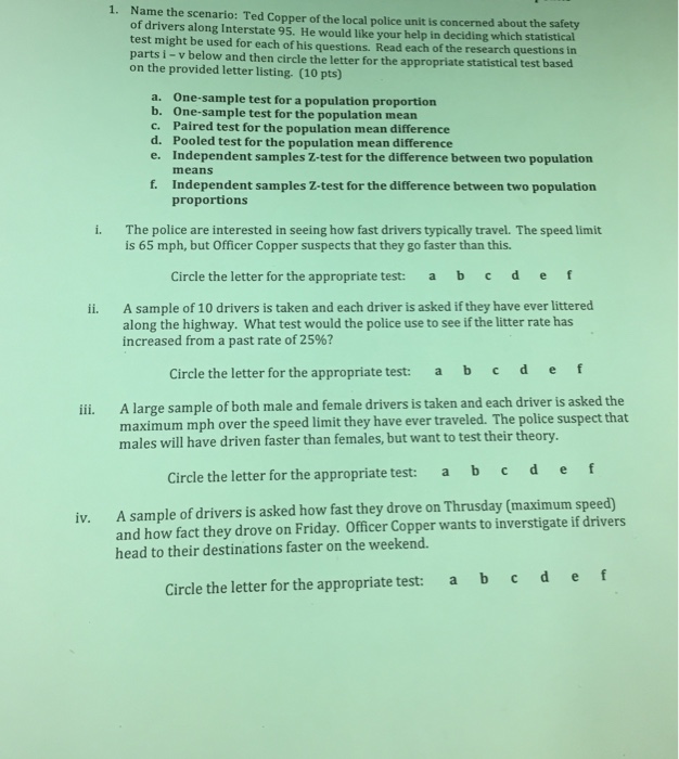 Solved Ted Copper of the local police unit is concerned | Chegg.com