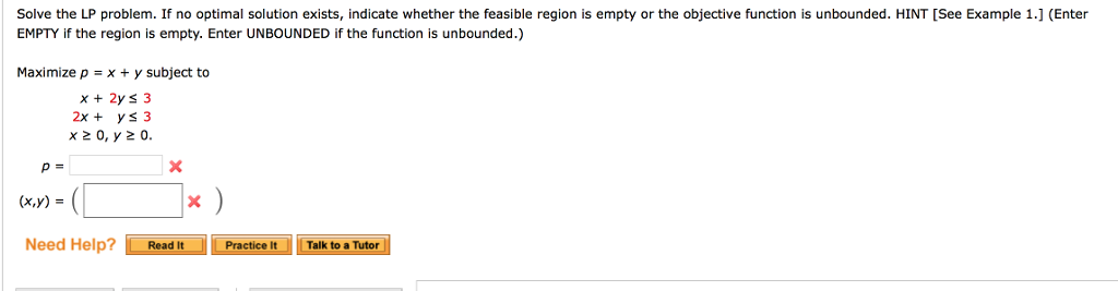 Solved Solve the LP problem. If no optimal solution exists, | Chegg.com
