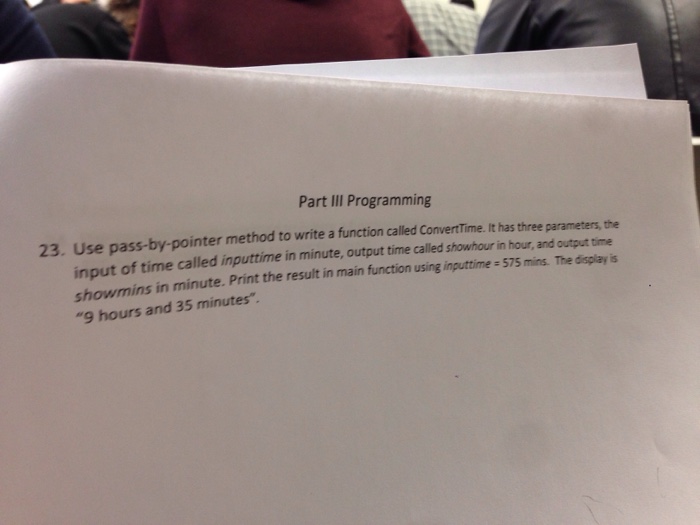 Solved Part Ill Programming 23 Use Pass By Pointer Method