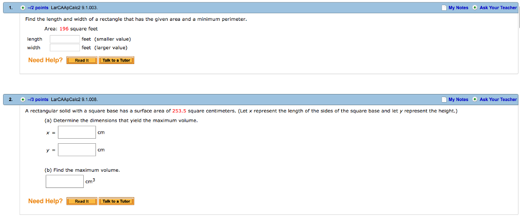 Solved Find the length and width of a rectangle that has the | Chegg.com