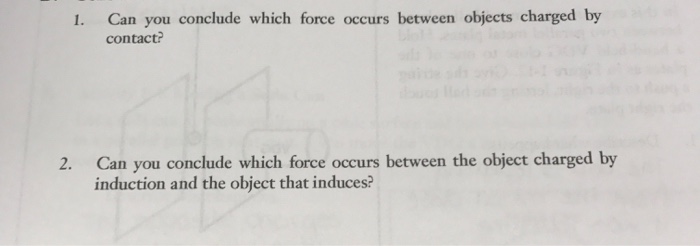 Solved Can you conclude which force occurs between objects | Chegg.com