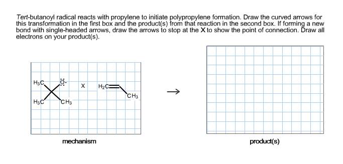Solved Tert-butanoyl radical reacts with propylene to | Chegg.com