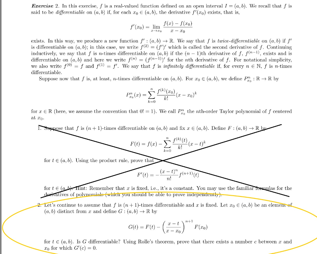Solved In this exercise, f is a real-valued function defined | Chegg.com
