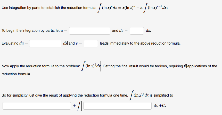 Solved Use integration by parts to establish the reduction | Chegg.com