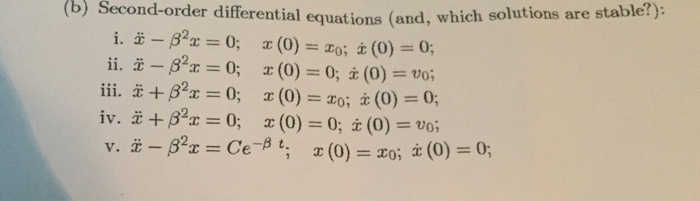 Solved Second-order differential equations (and, which | Chegg.com