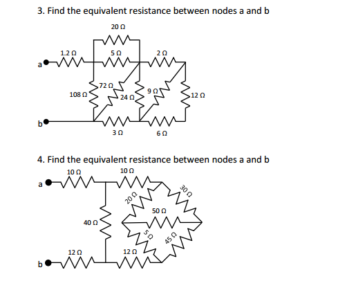 Solved Find the equivalent resistance between nodes a and b | Chegg.com